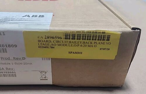 *FACTORY SEAL* ABB SPASO11 14Ch Analog Output Slave Module 1-5V/4-20mA +Warranty - J&J ...