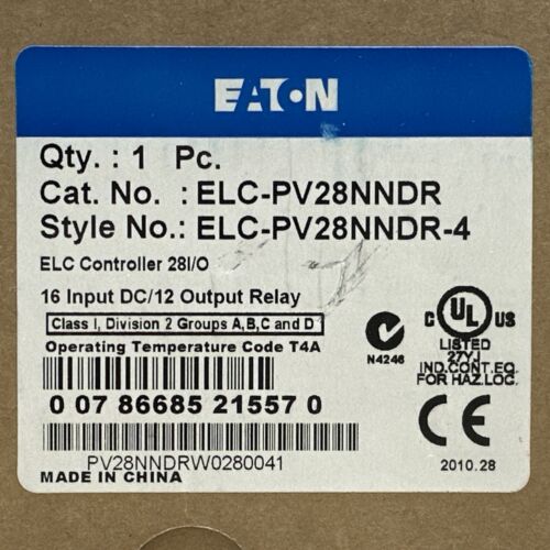 NEW IN BOX- Eaton ELC-PV28NNDR (4) ELC Controller 16 Input DC / 12 ...