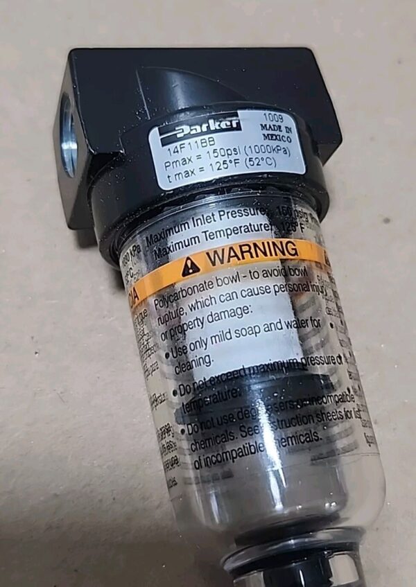 *NEW* [2] Parker 14F11BB Particulate Filter Polycarbonate Bowl 1/4 ...