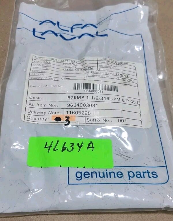 *NEW* [3] GENUINE Alfa Laval B2KMP-1 1/2-316L-PM SS Elbow 9634003031 + Warranty! - J&J ...